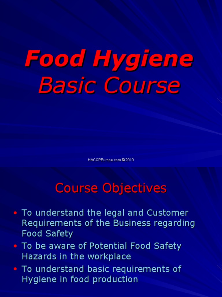 Food Hygiene Basic Course | PDF | Food Safety | Hazard Analysis And ...