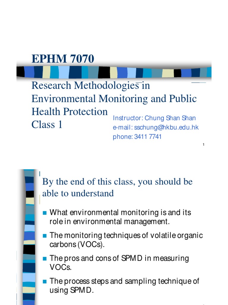 Env Monitoring Class 1 | PDF | Volatile Organic Compound ...