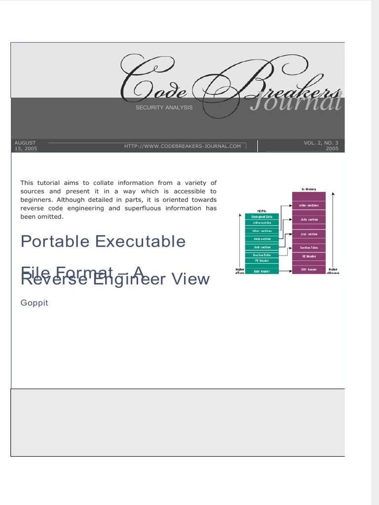 Dokumen - Tips - 012 Goppit Pe File Format Revengineering View Goppit CBJ 2005 74pdf | PDF ...