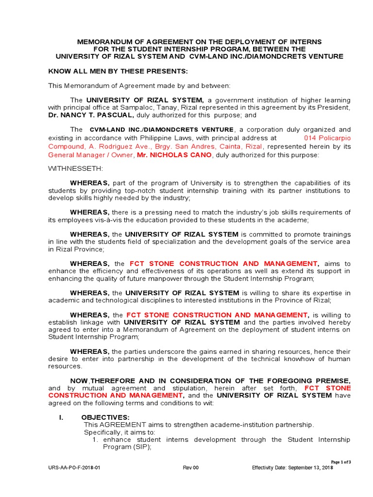 Sample Coded Moa FCT Stone Construction and Management | PDF | Justice ...