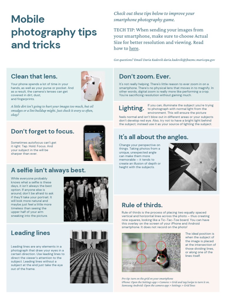 Mobile Photography Tips and Tricks | PDF | Zoom Lens | Camera Lens