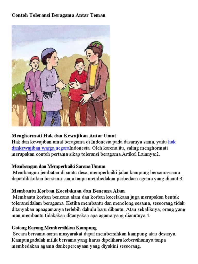 Contoh Toleransi Beragama Antar Teman | PDF