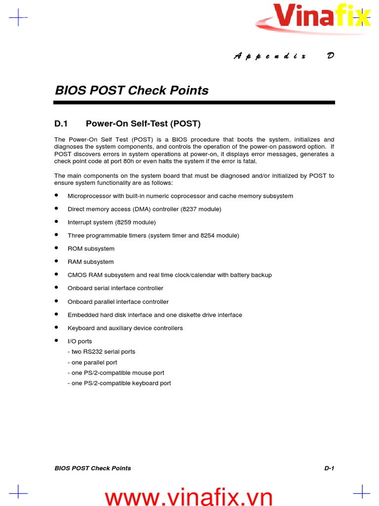 Bios Post Check Points PDF | PDF | Bios | Booting