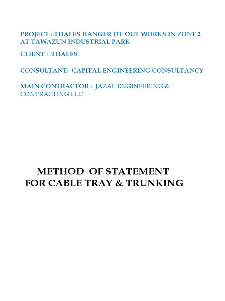 MOS -TRAY & TRUNKING - THALES PROJECT | PDF | Personal Protective ...