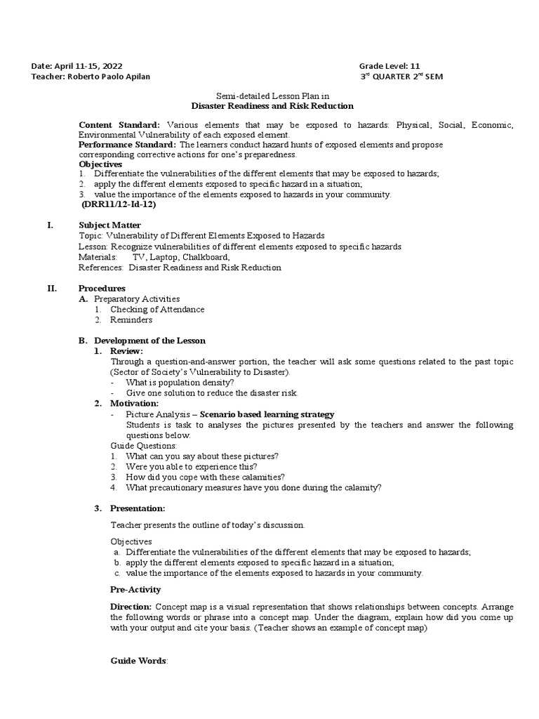 DRRR Module 7 SDLP | PDF | Hazards | Vulnerability