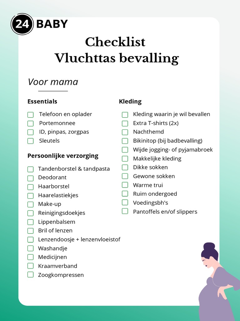 828ac162 Checklist Vluchttas Bevalling | PDF