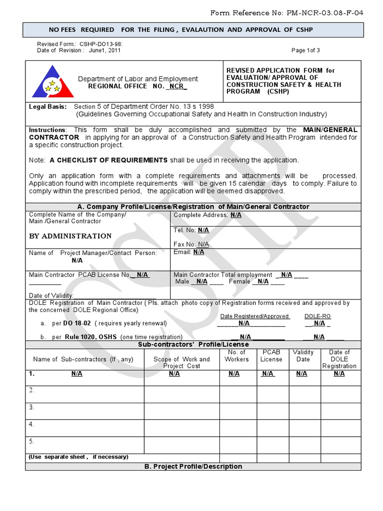 Comprehensive CSHP Application Form | PDF | Employment | First Aid