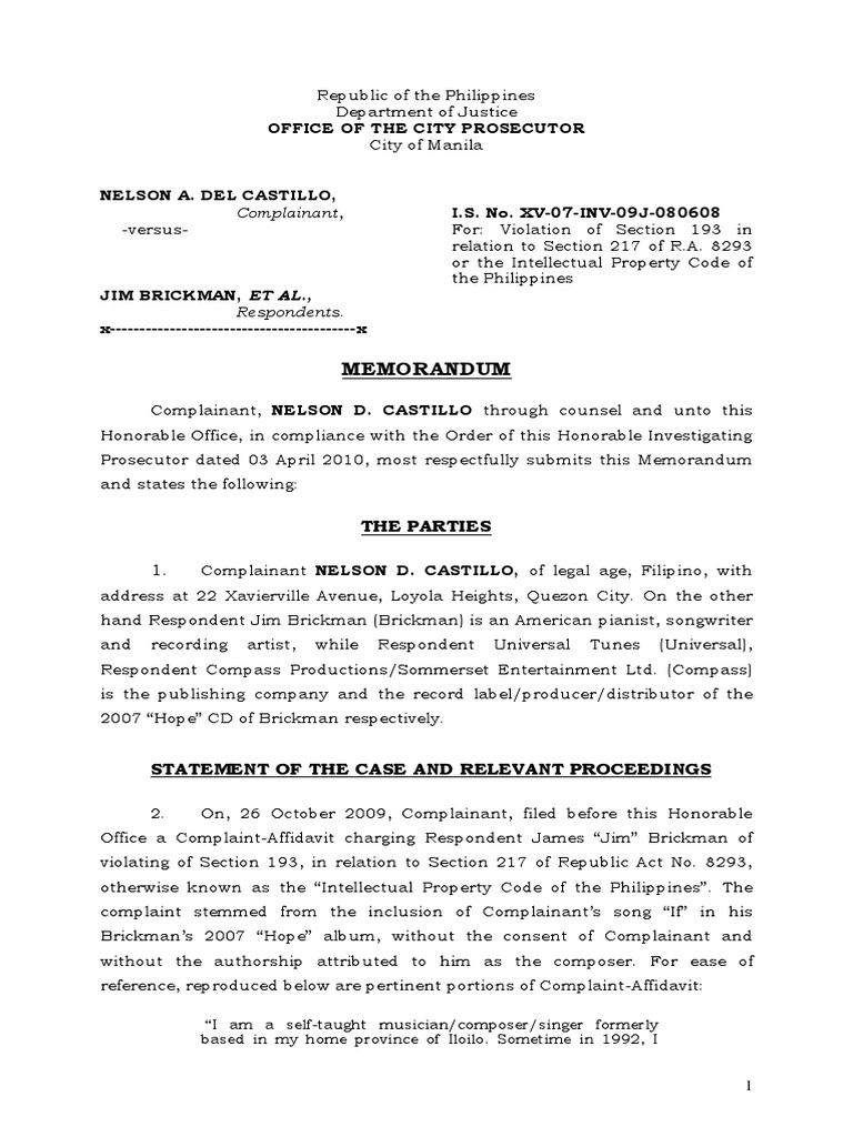 Sample Memorandum NDC | PDF