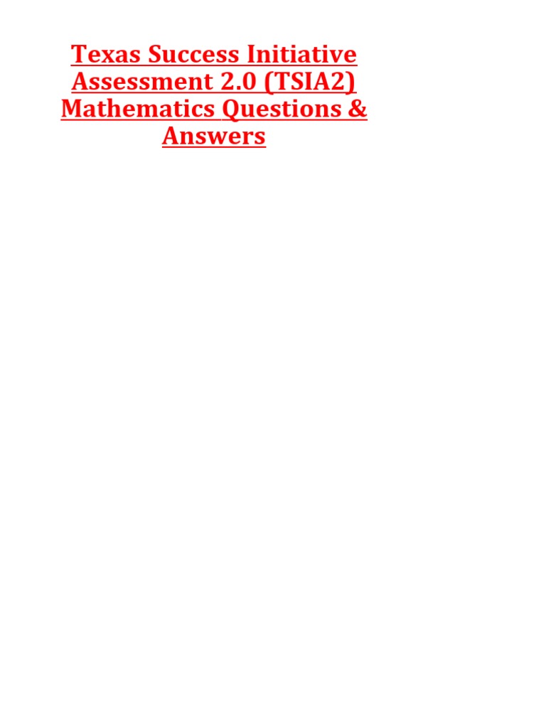 Tsia2 Mathematics Sample Questions | PDF