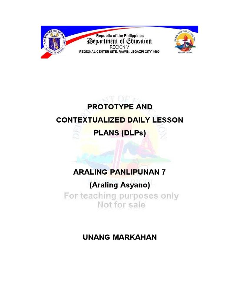 Prototype and Contextualized Daily Lesson Plans (DLPS) | PDF