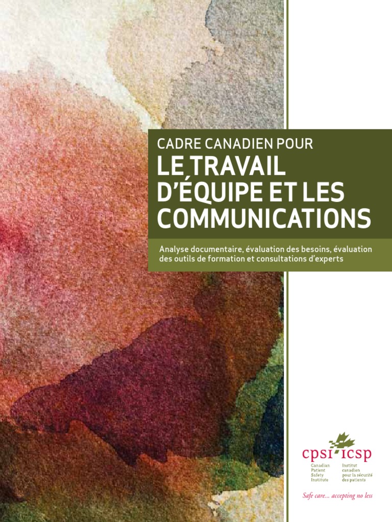 Cadre canadien pour soins sécurisés | PDF | la communication | Sécurité