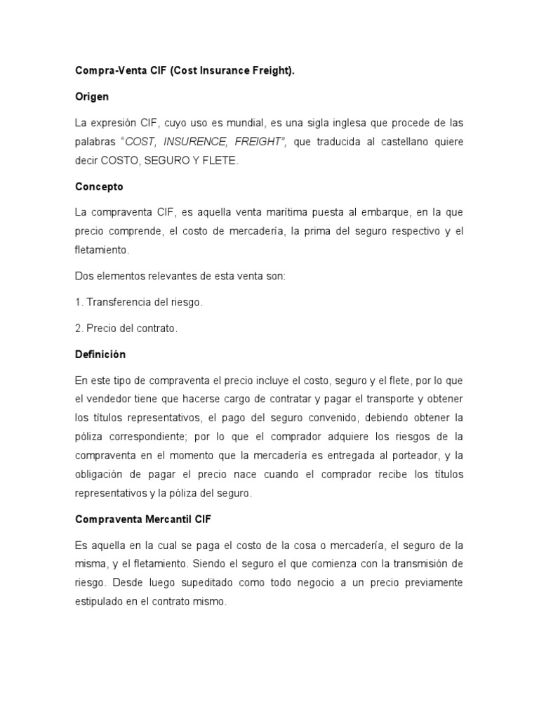 Definición Cif | PDF