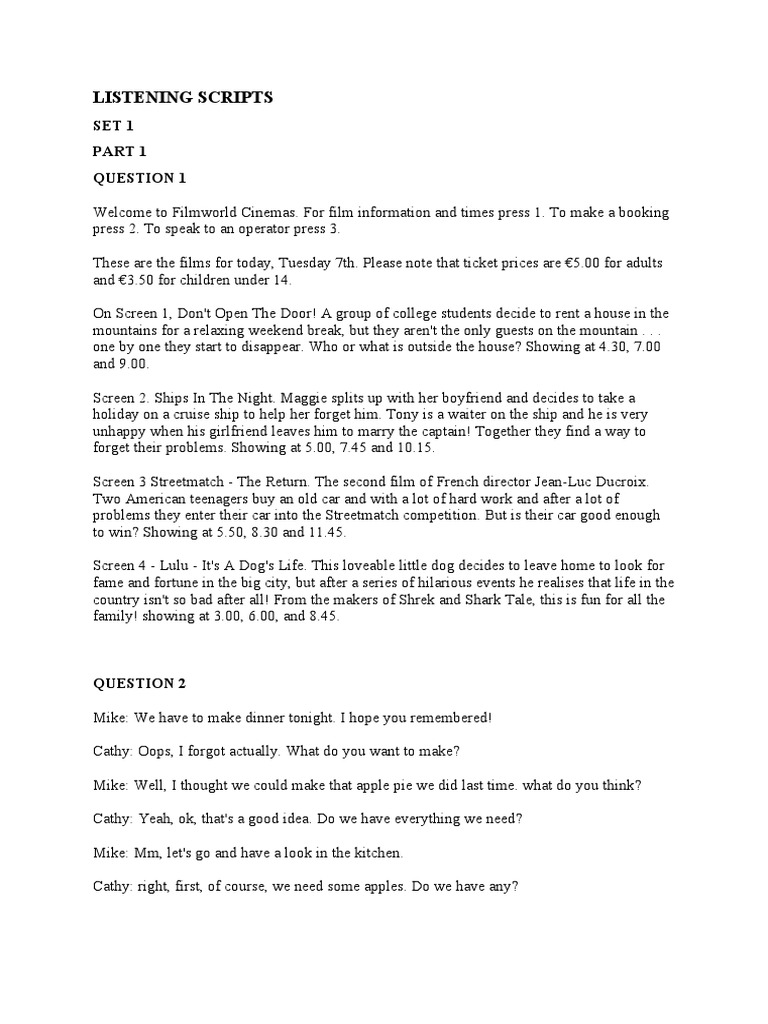 Transcripts Set 1 | Download Free PDF | Homework