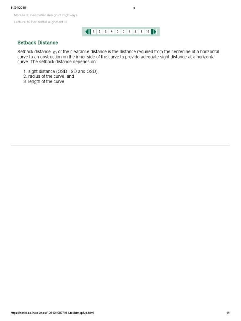 Highway Horizontal Alignment Setback Distance | PDF | Technology ...