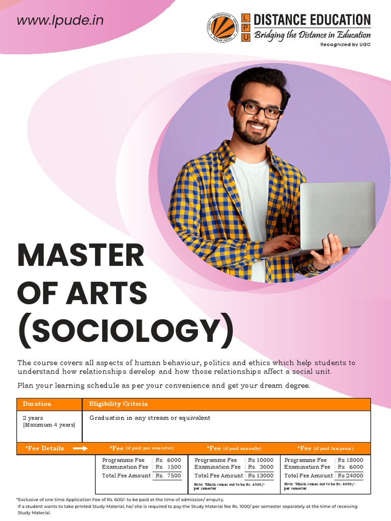 M A (Sociology) | PDF | Distance Education | Master's Degree