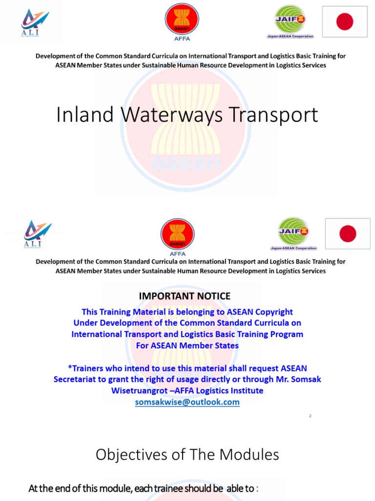 Inland Waterways Transport Training Guide | PDF | Cargo | Bill Of Lading