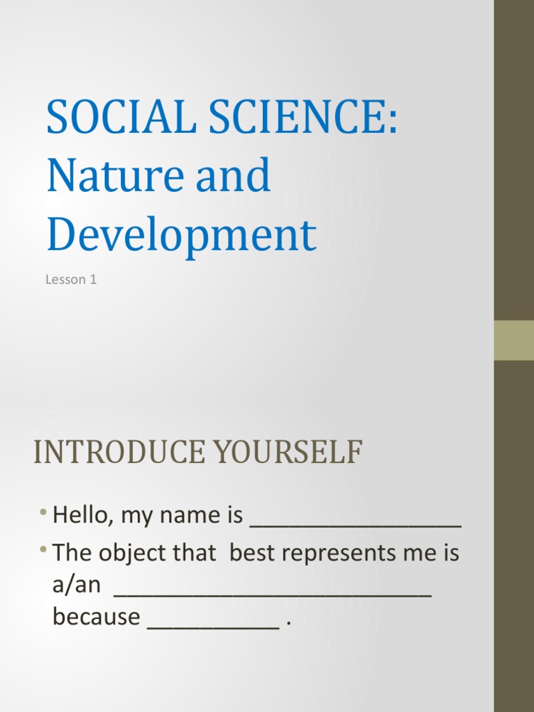 Lesson 1 SOCIAL SCIENCE Nature and Development | PDF