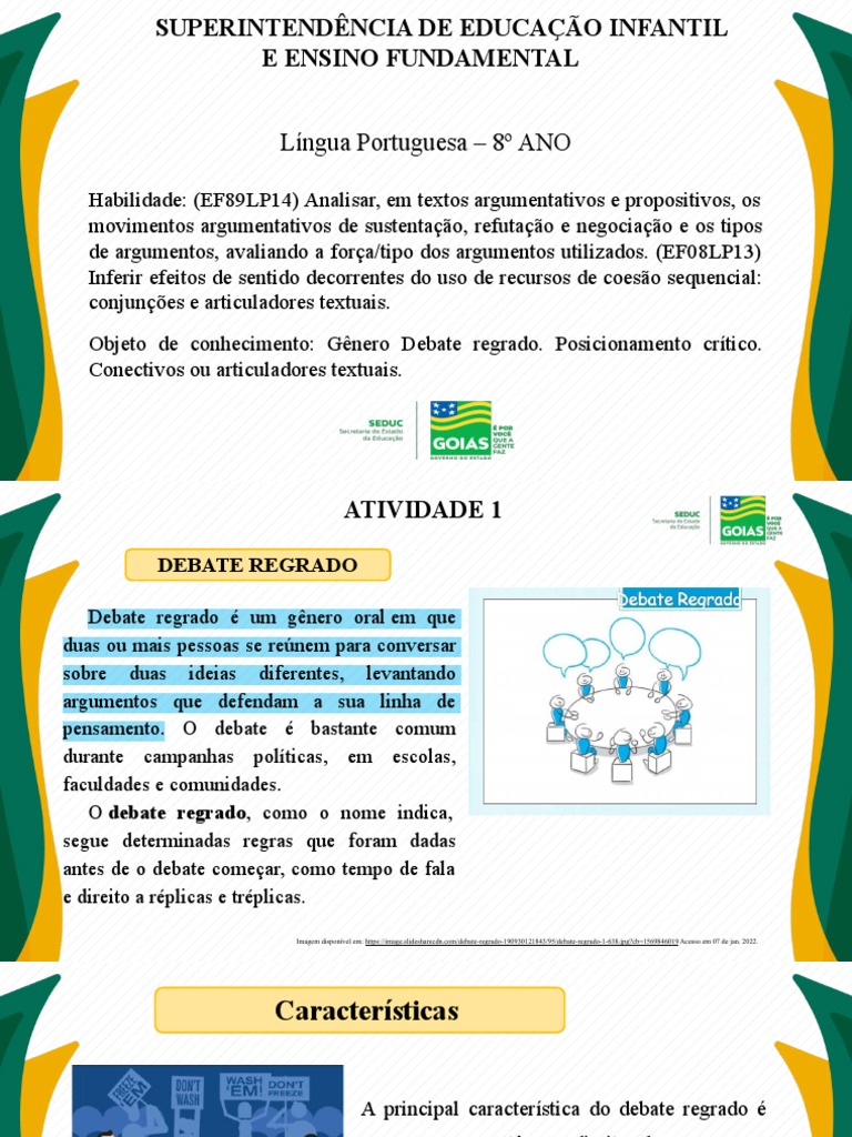 Características do Debate Regrado | PDF | Argumento | Aprendizado