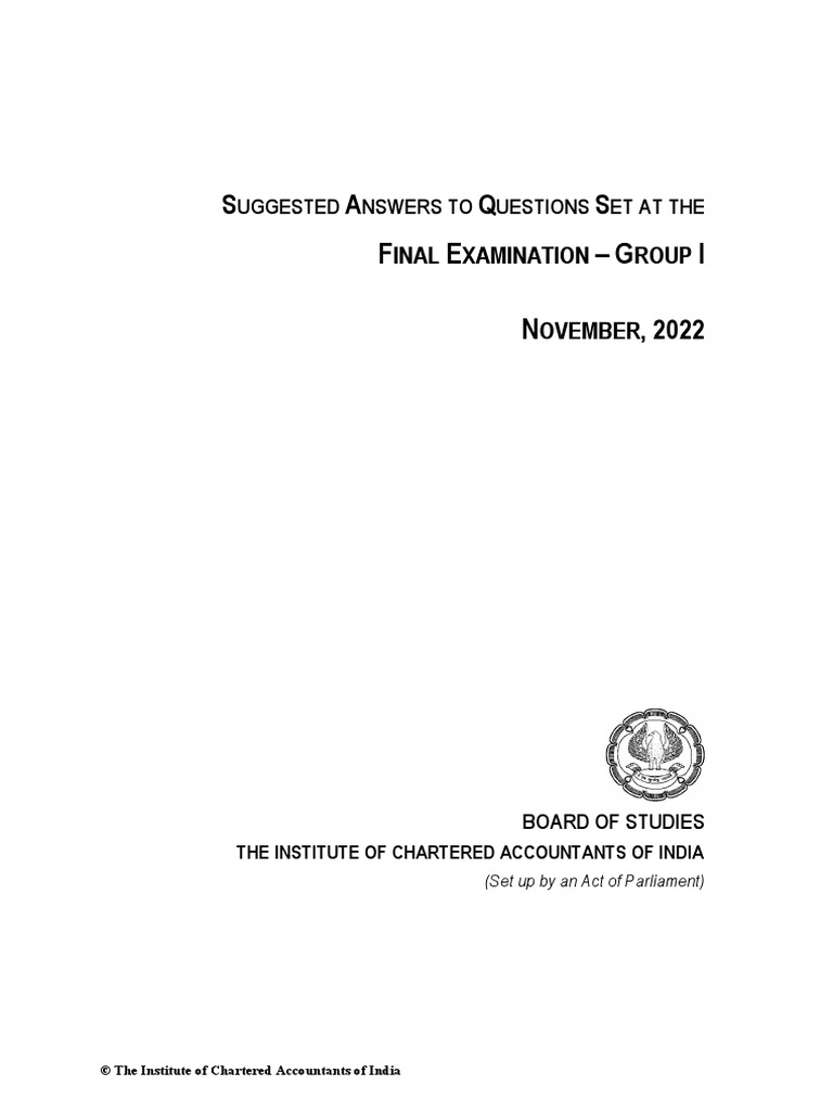 ICAI Exam Suggested Answers | PDF | Equity (Finance) | Balance Sheet