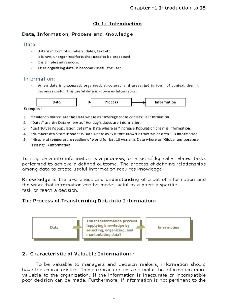 Chapter 1 Introduction To Information System | PDF | Information ...
