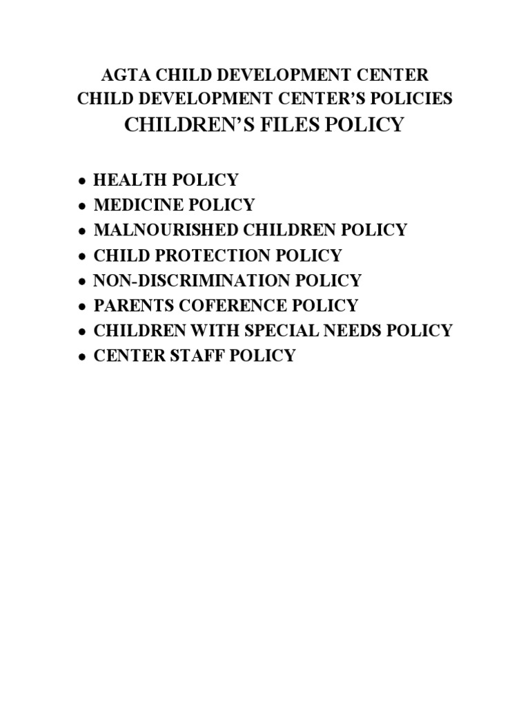 Child Protection Policy | PDF | Child Protection | Child Development