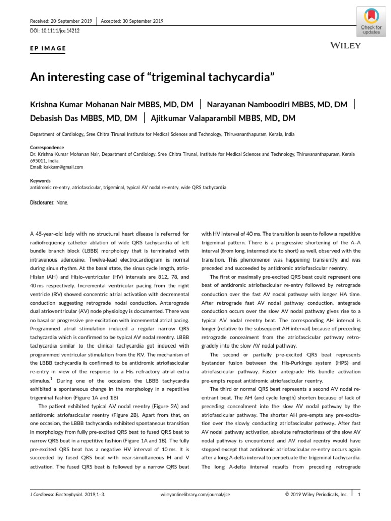 An Interesting Case of "Trigeminal Tachycardia" | PDF ...