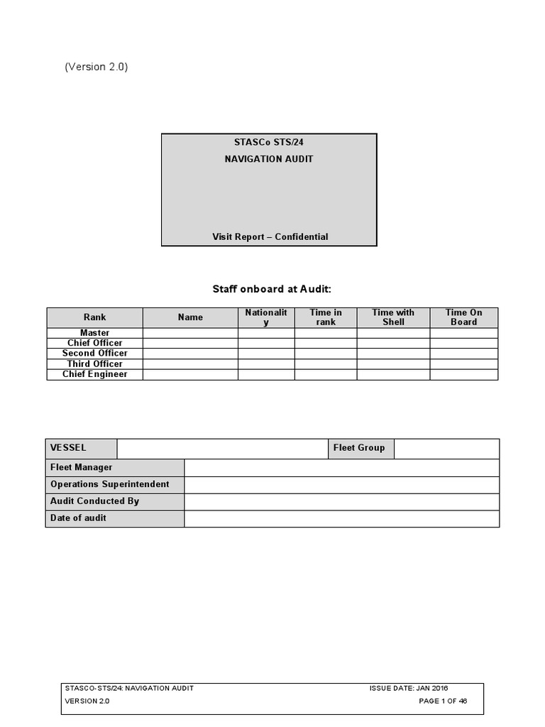 Navigation Audit Checklist | PDF | Anchor | Navigator