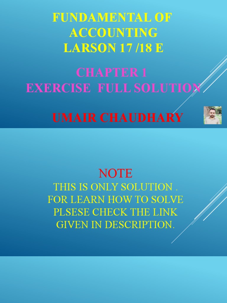 CH 1 Exercise | PDF | Expense | Cash