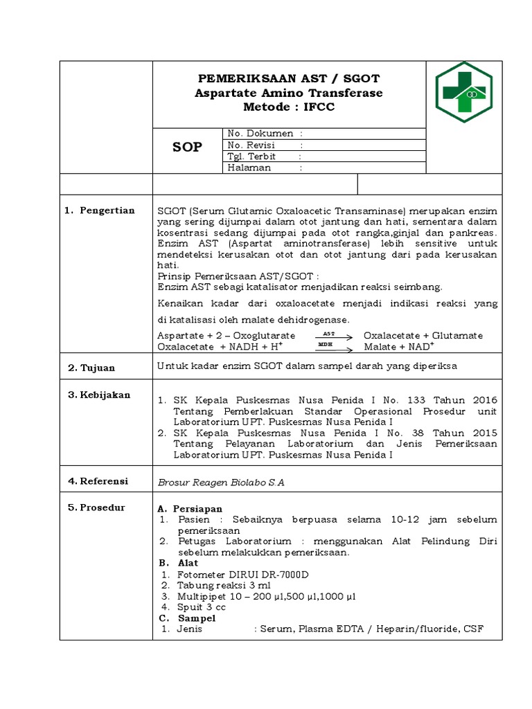 Pemeriksaan Sgot | PDF