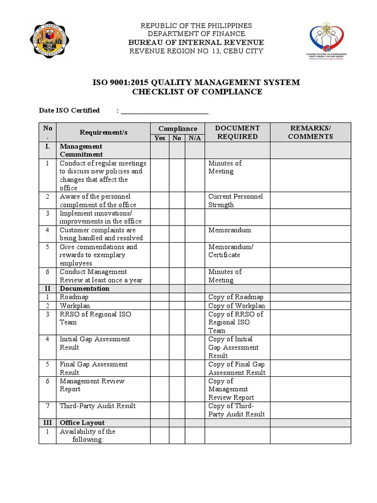 RR13.ISO Checklist Post Audit | PDF | Security Guard | Business