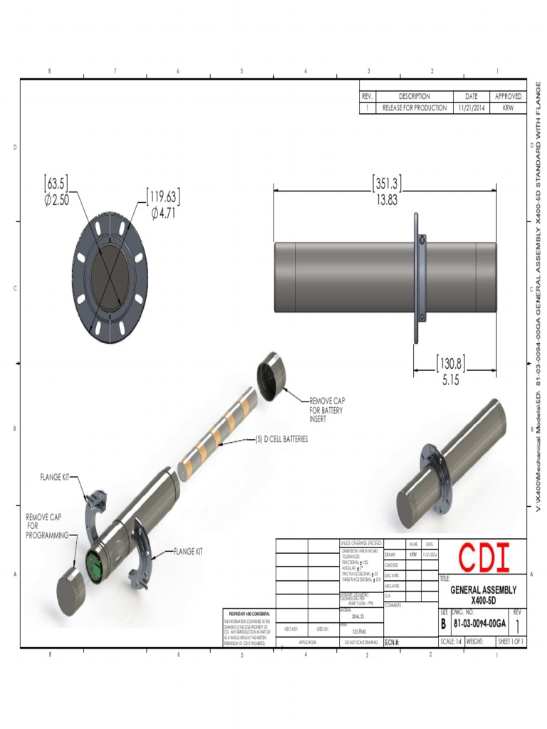 81-03-0094-00ga General Assembly, X400-5D With Flange | PDF ...