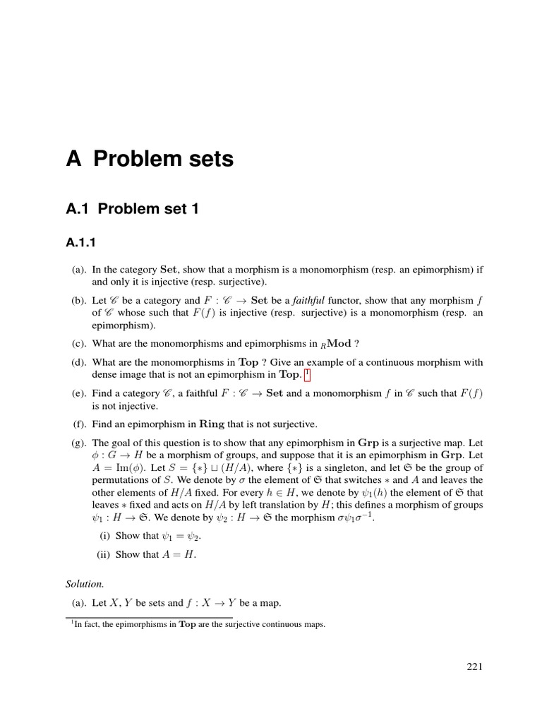 Princeton University Homological Algebra Problem Sets | PDF | Ring ...