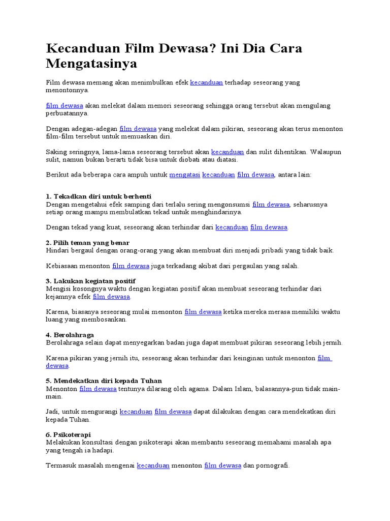 Mengatasi Kecanduan Film Dewasa | PDF