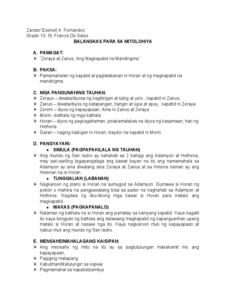 Zeraya at Zairo, Ang Magiting Na Mandirigma | PDF