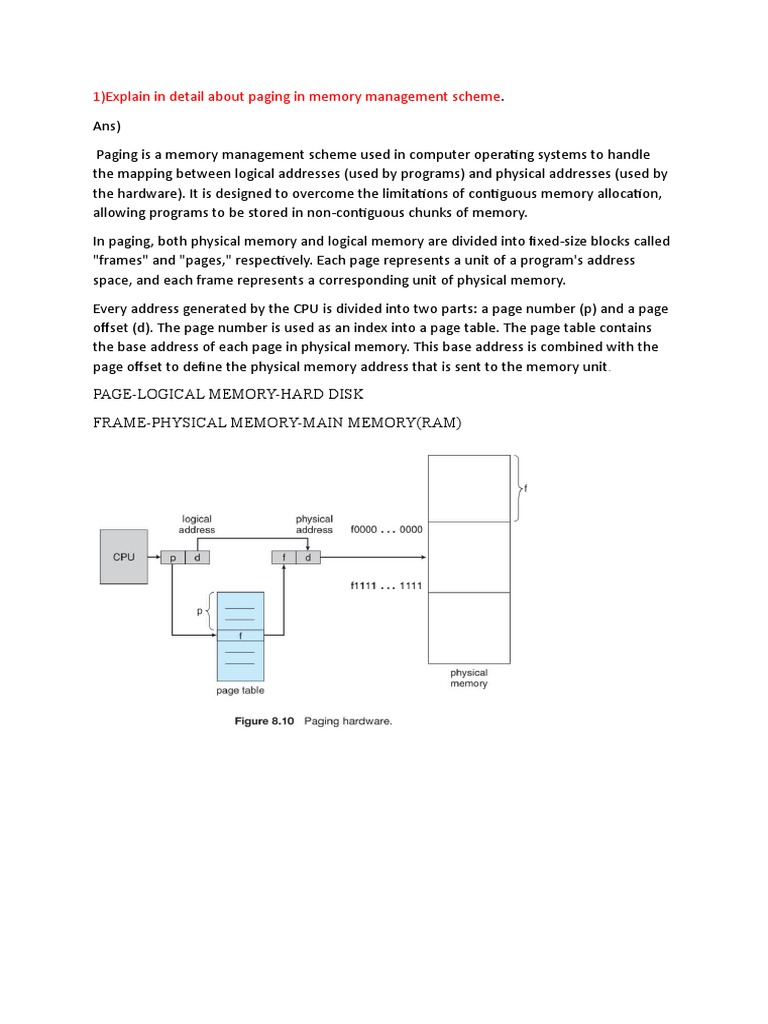 Os Assignment 3 Ans | PDF | Computer Data Storage | Operating System