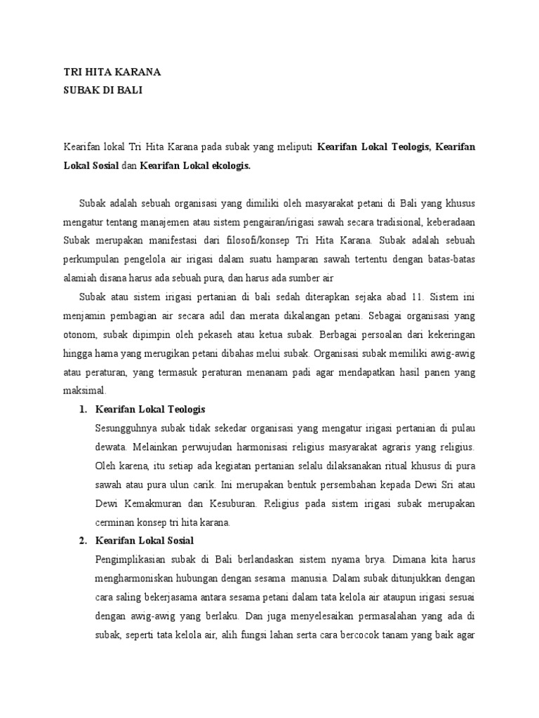 Subak Di Bali | PDF