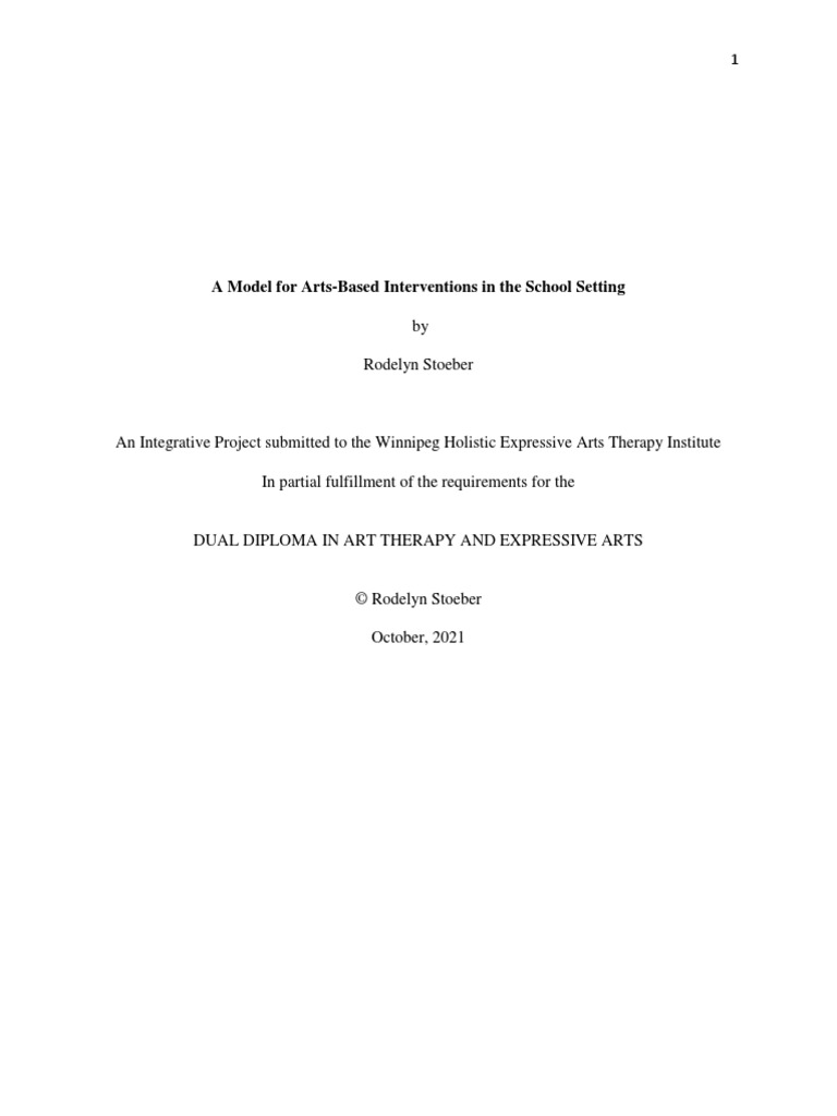 Arts-Based Interventions in Schools Model | PDF | Art Therapy ...