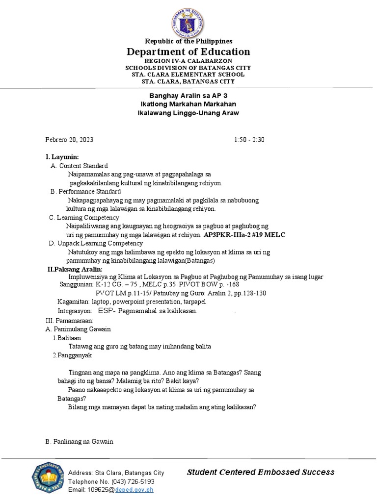 Q3 2.1 AP DLP Week 2 Day 1 | PDF