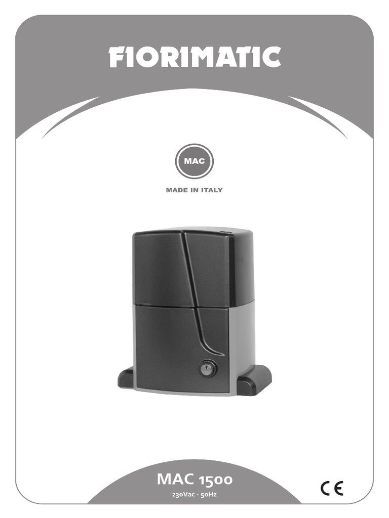 Manual Mac 1500 Fiorimatic | PDF | Engranaje | Fundación (Ingeniería)