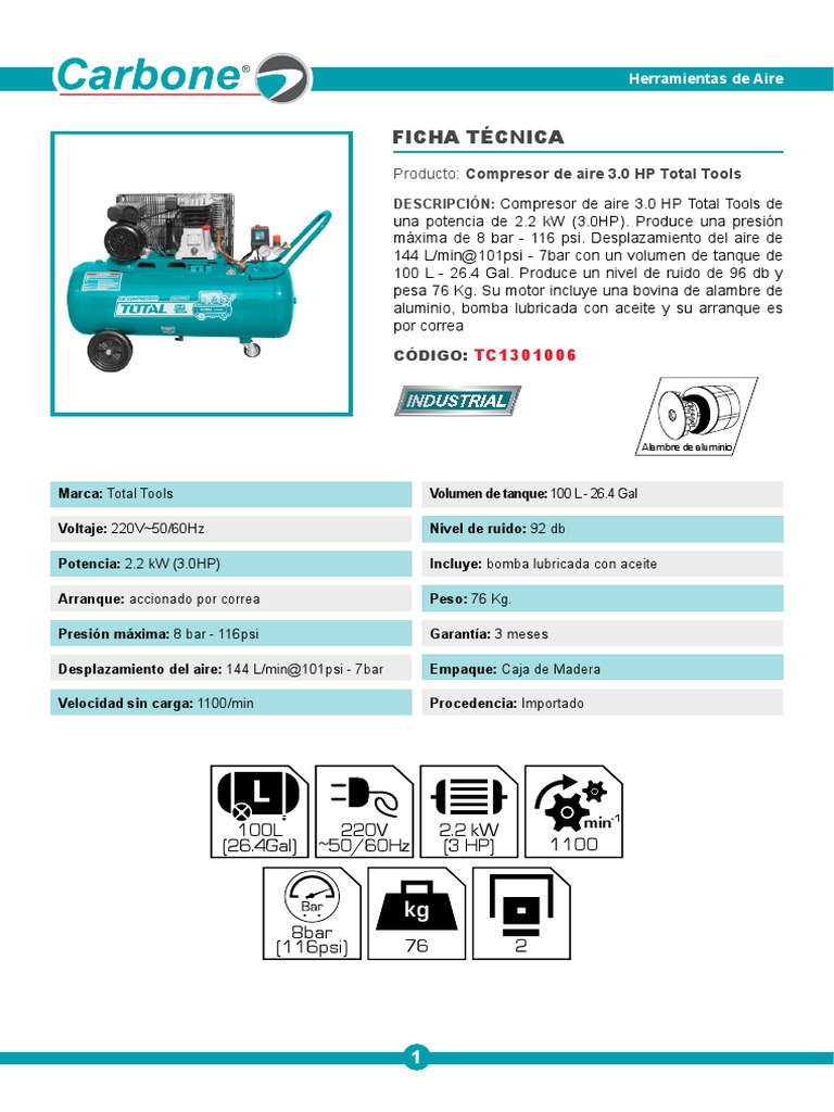 Tc1301006-Compresor - Ficha Técnica | PDF