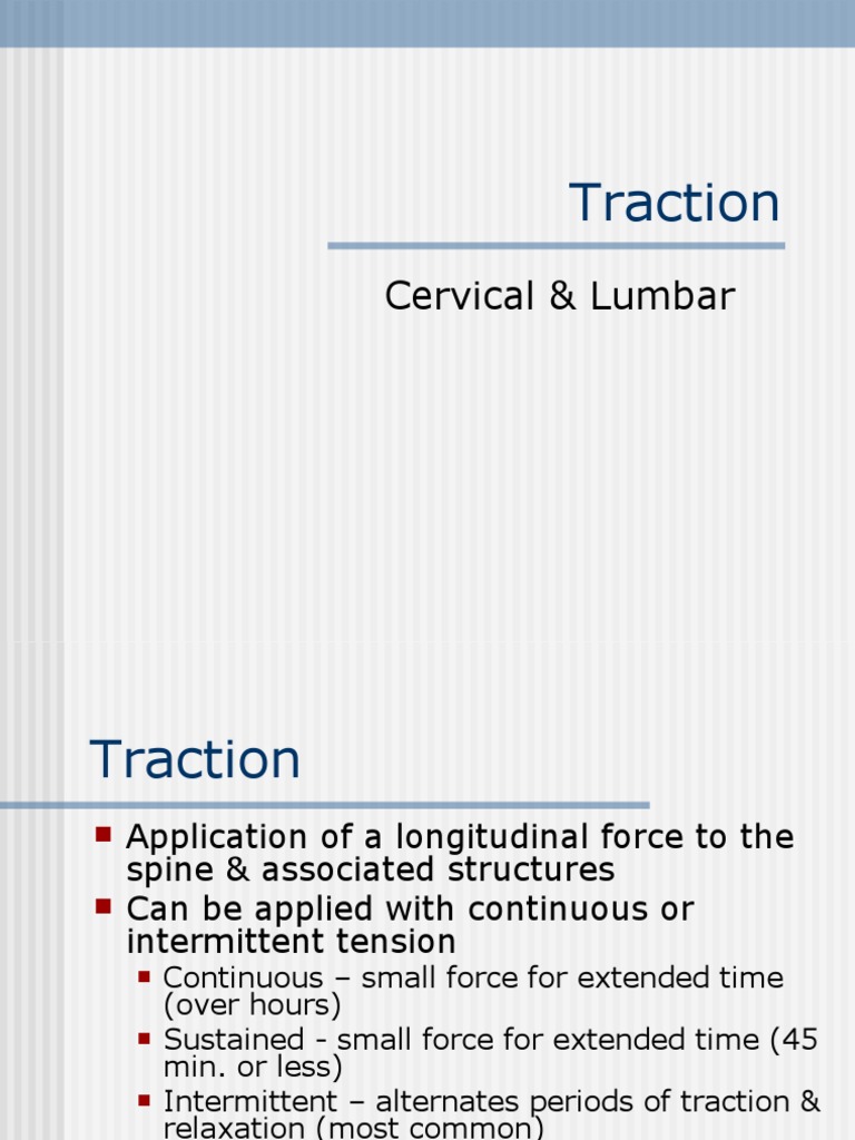 Traction | PDF | Vertebral Column | Pelvis