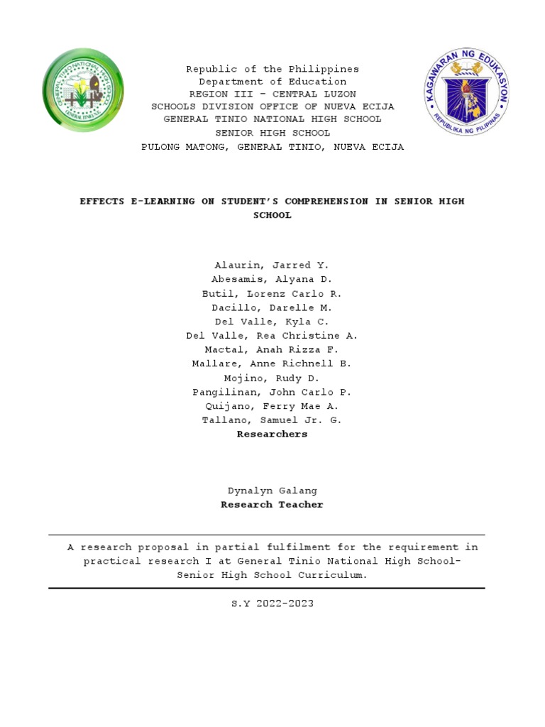 The Effects of Digital Reading Has On Students Comprehension in Senior ...