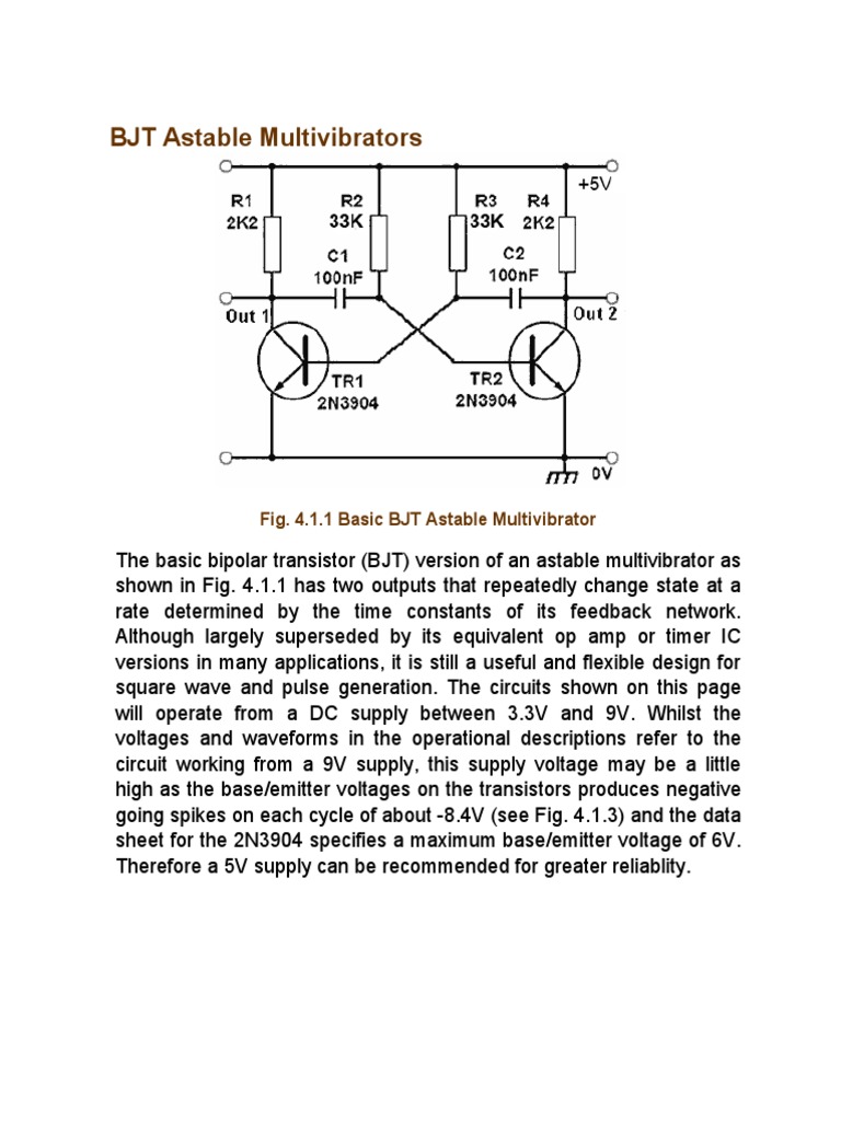 BJT Astable Multivibrators | PDF