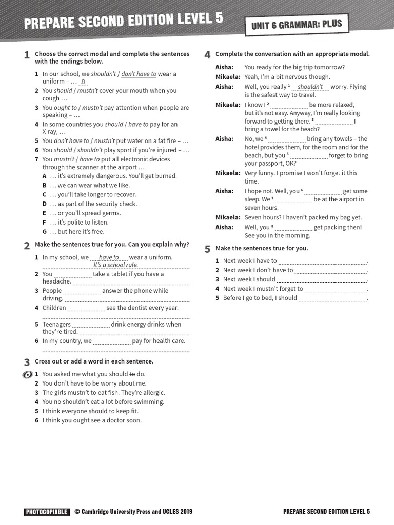 Grammar Unit 6 | PDF