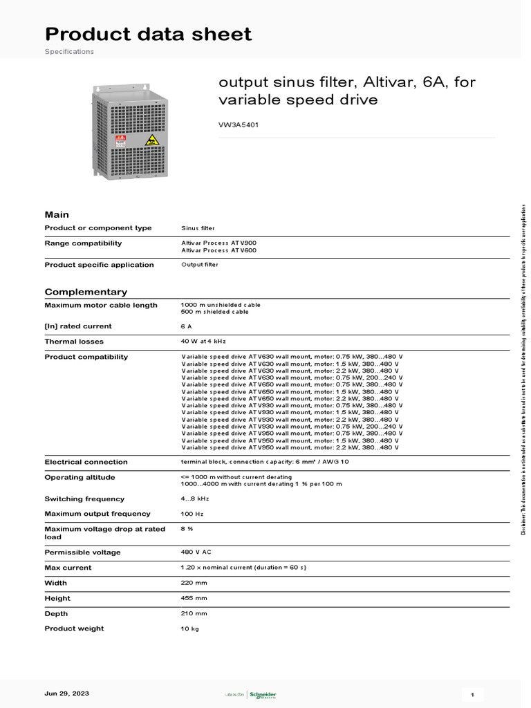 Altivar Process ATV600 - VW3A5401 | PDF