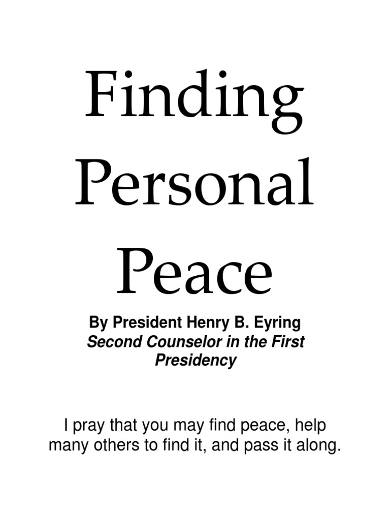 Finding Personal Peace Through Faith | PDF | Self-Improvement ...