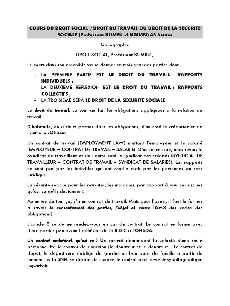 Droit du Travail et Sécurité Sociale | PDF | Salaires | Loi