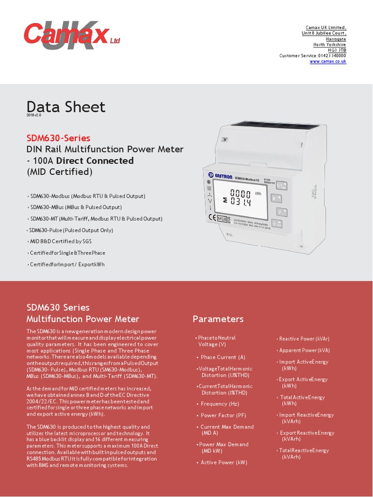 SDM630 Series Datasheet CAMAX | PDF