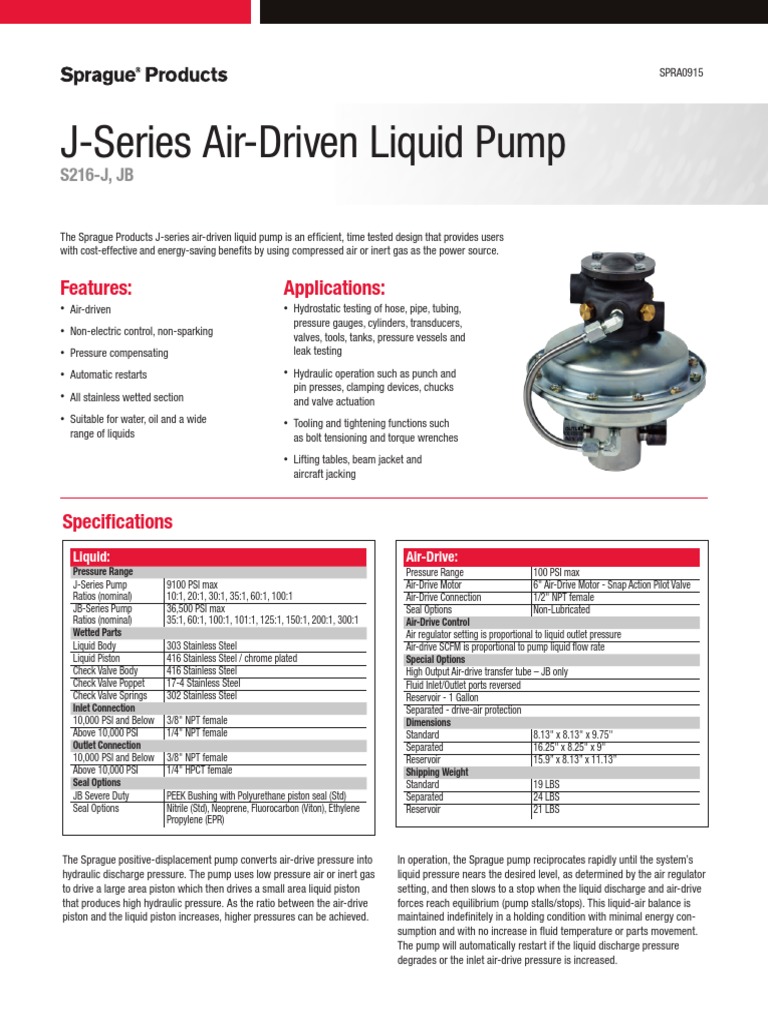 Sprague S-216-J Pumps | PDF