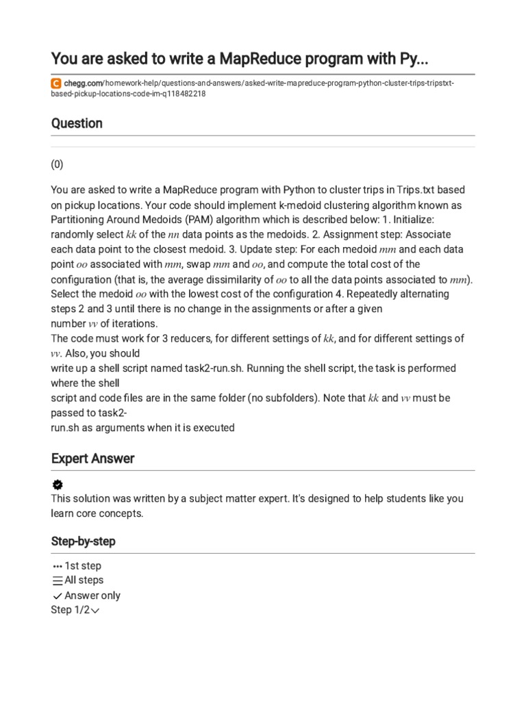 You Are Asked To Write A MapReduce Program With Py... | PDF | Computer Science | Software ...